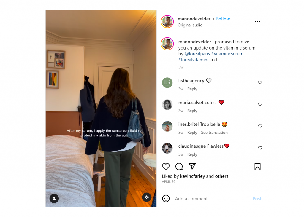 MANONDEVELDER - L'OREAL VITAMIN C SERUM - Internet - Plainte non fondée - JDP